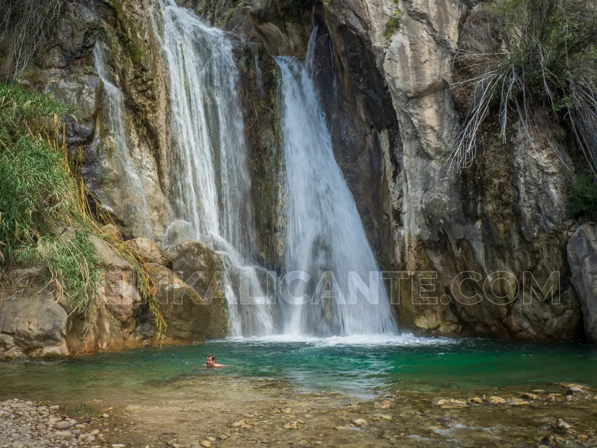 El Salto de Bolulla, cascada y poza de l'Estret de les Penyes